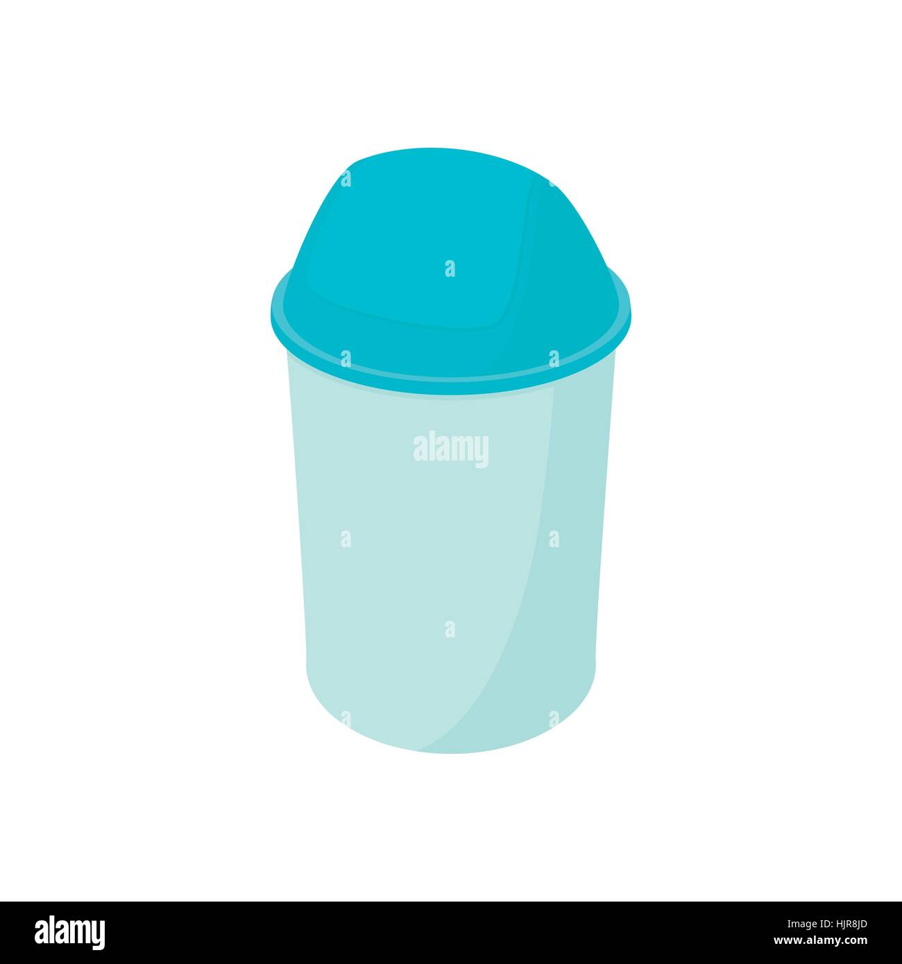 Trash plastic can with lid icon in cartoon style on a white background ...