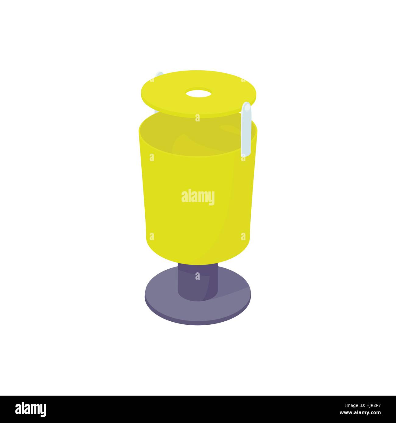 Outdoor yellow bin icon in cartoon style on a white background Stock ...