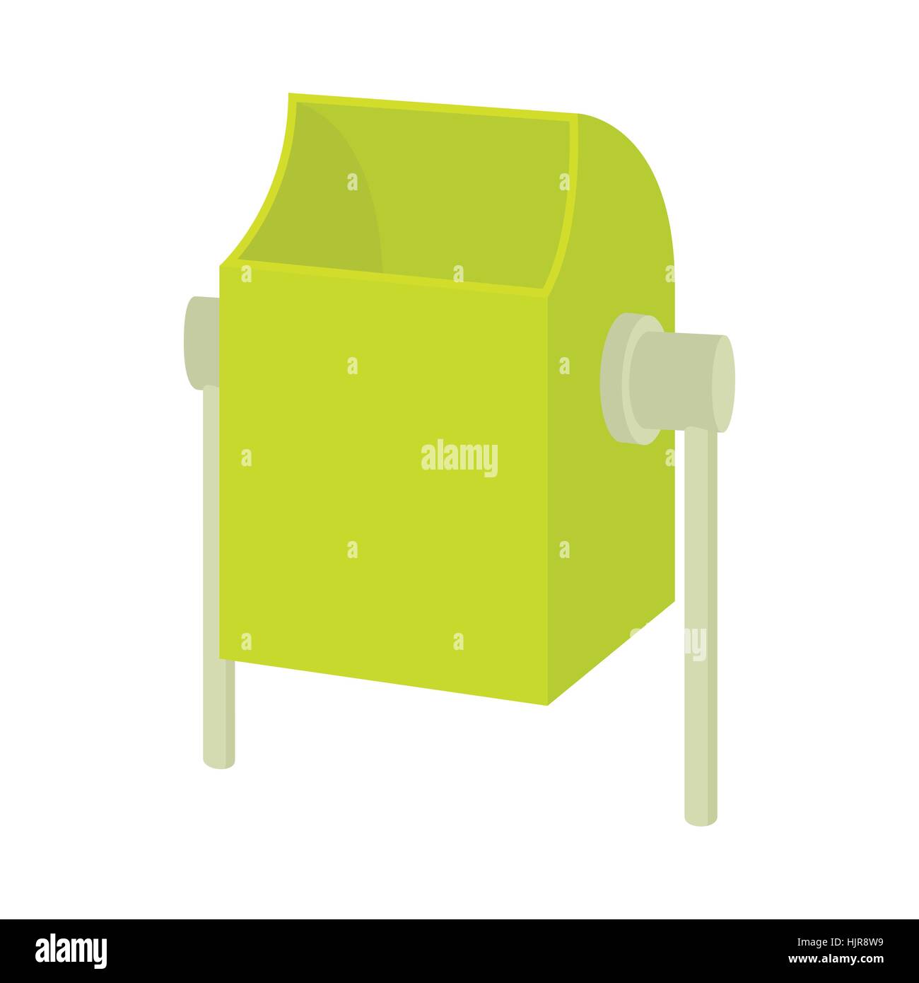 Outdoor green bin icon in cartoon style on a white background Stock ...