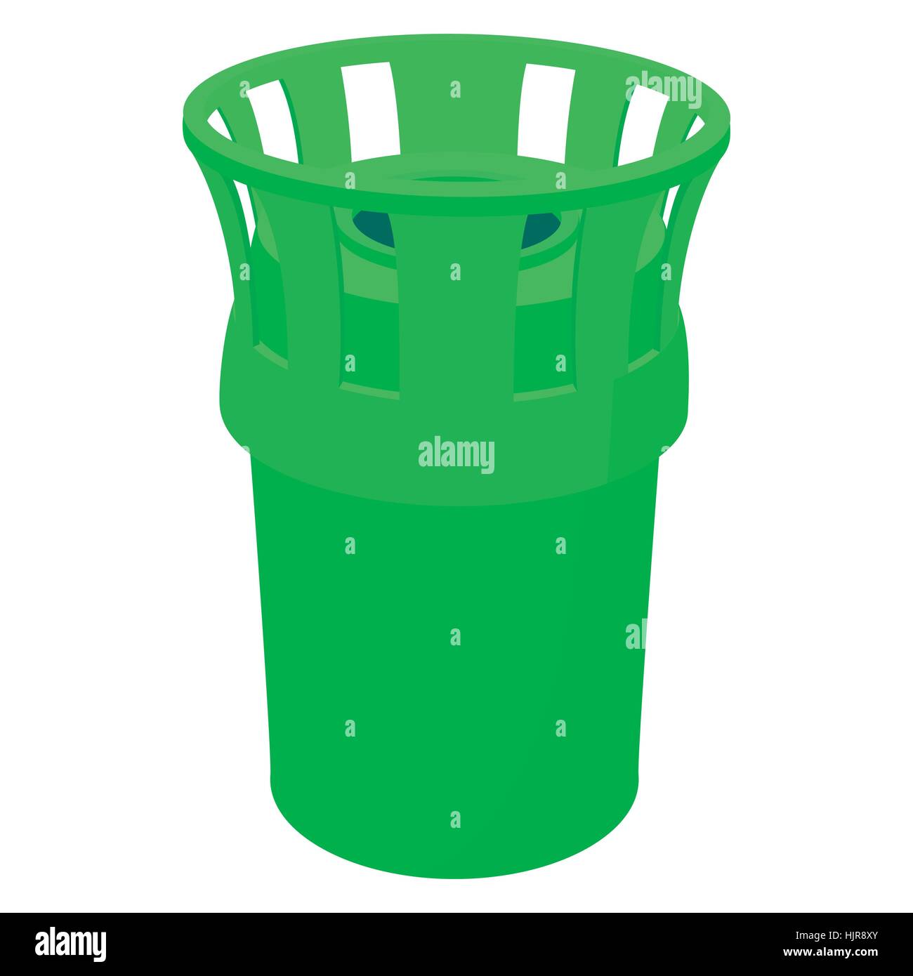 Green bin icon in cartoon style on a white background Stock Vector ...