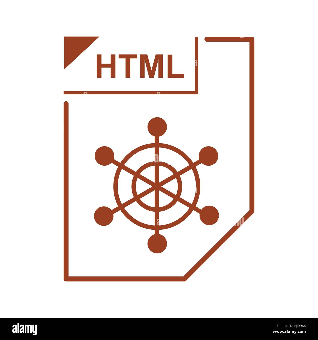 HTML file icon in cartoon style on a white background Stock Vector ...