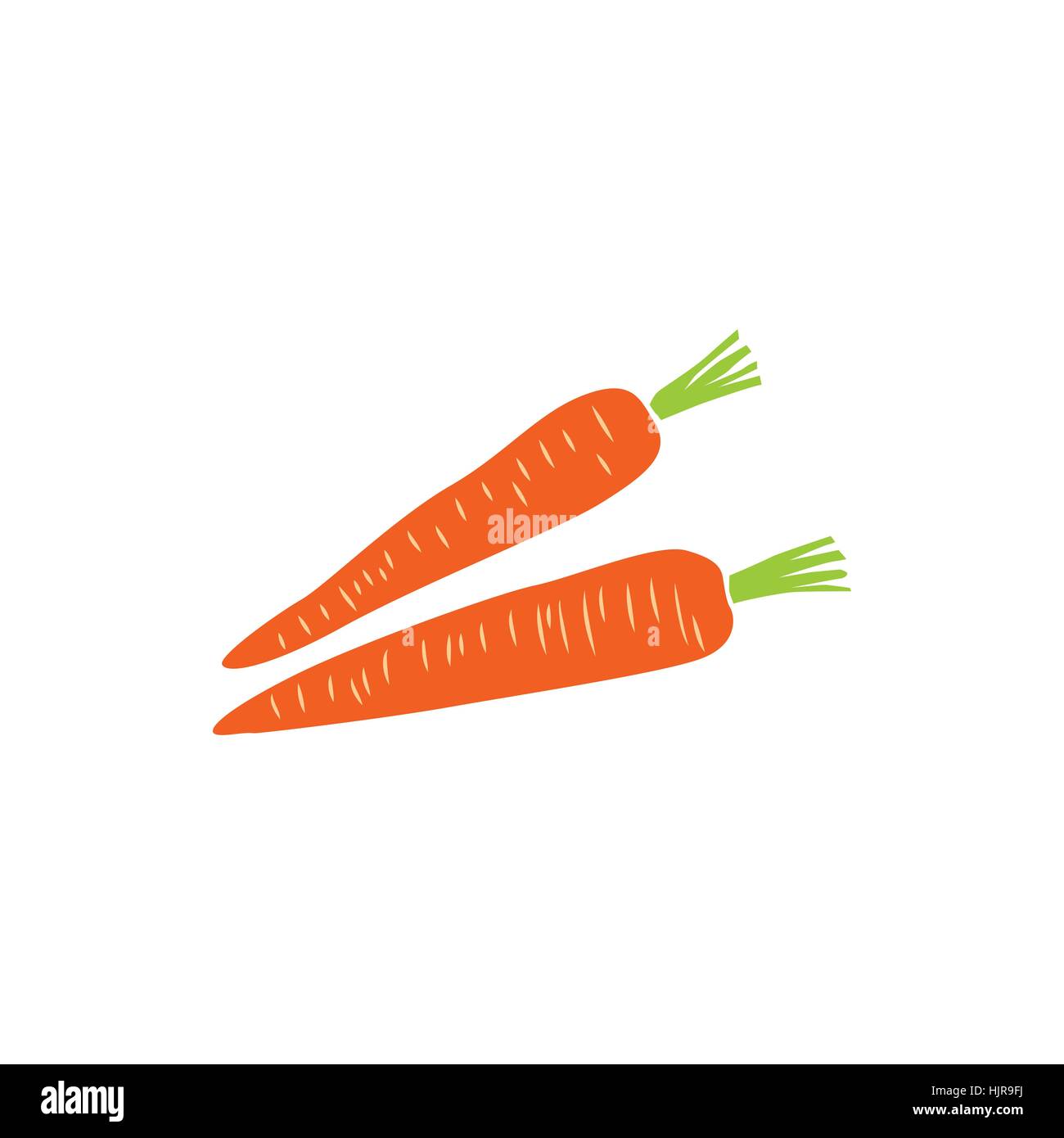 Two orange carrots icon in simple style isolated on white background ...