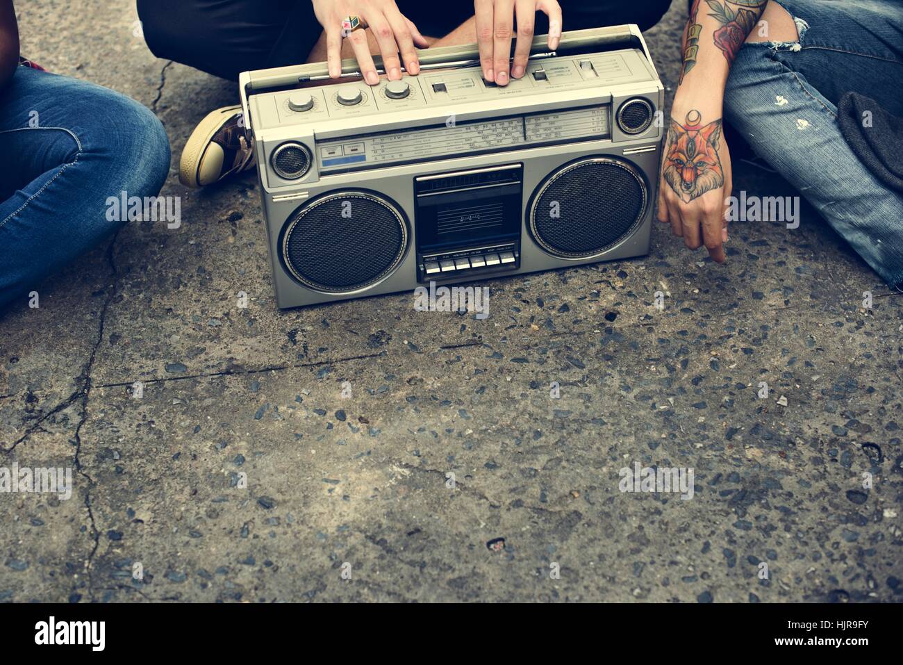 Friends Radio Boombox Sound Vintage Concept Stock Photo - Alamy