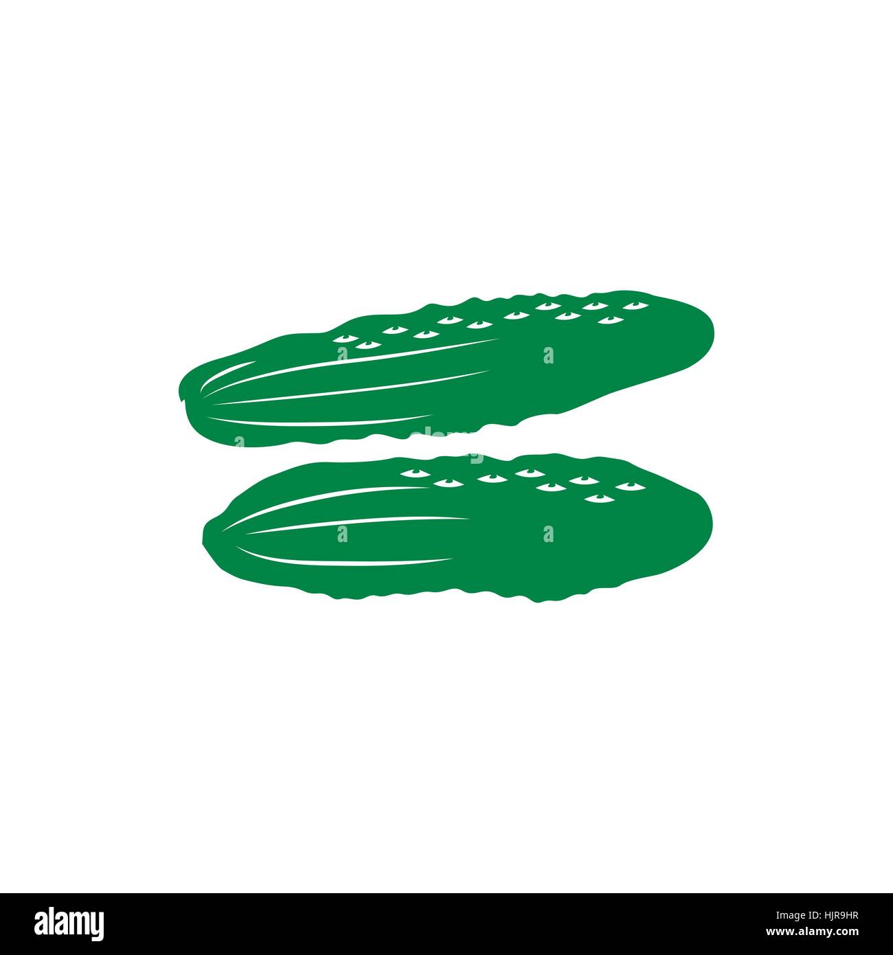 Two green cucumbers icon in simple style isolated on white background ...