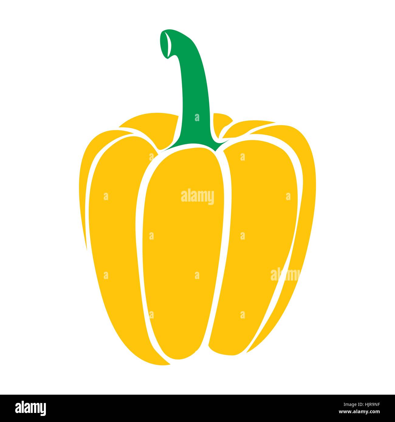 Yellow pepper icon in simple style isolated on white background Stock ...