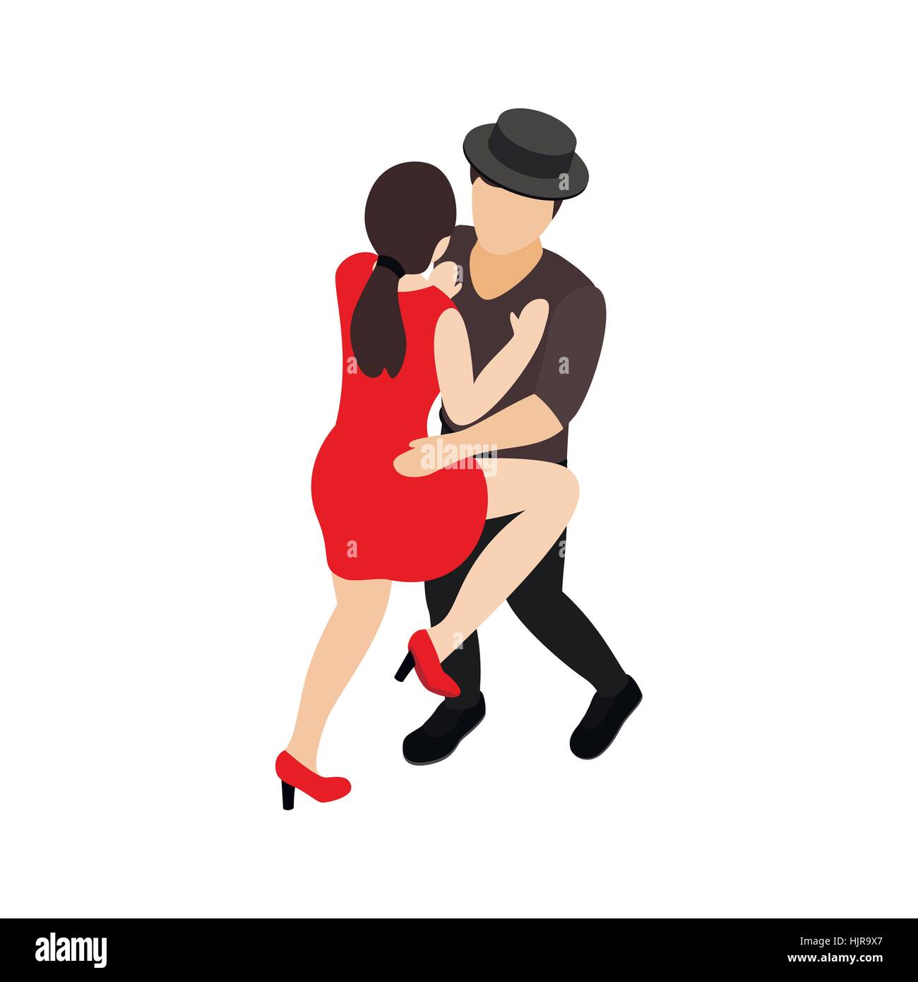 Tango dancers icon in isometric 3d style isolated on white background ...