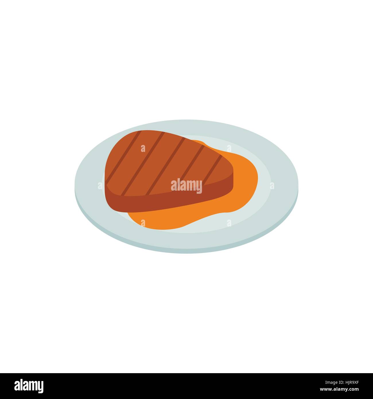 Grilled meat steak icon in isometric 3d style isolated on white ...