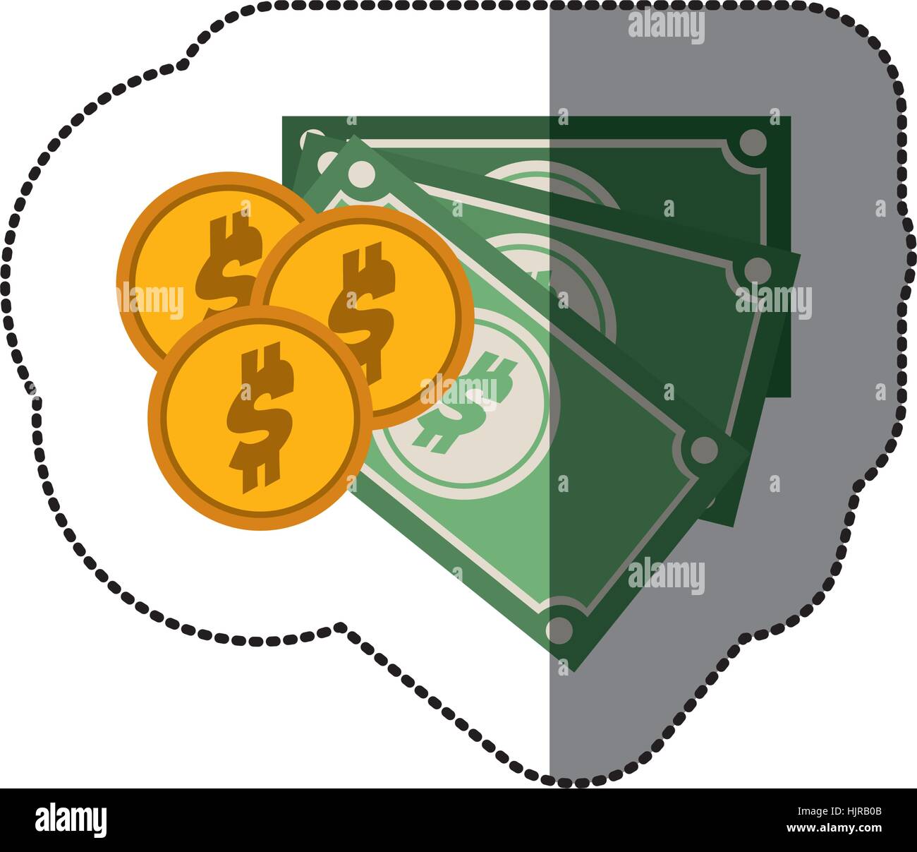 Billets and coins icon vector illustration graphic design Stock Vector ...