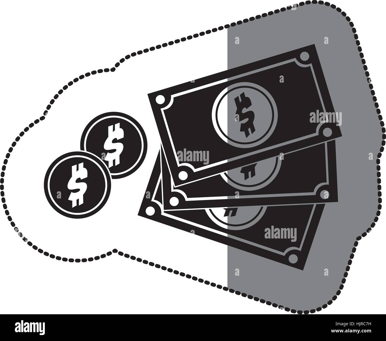 Billets and coins icon vector illustration graphic design Stock Vector ...