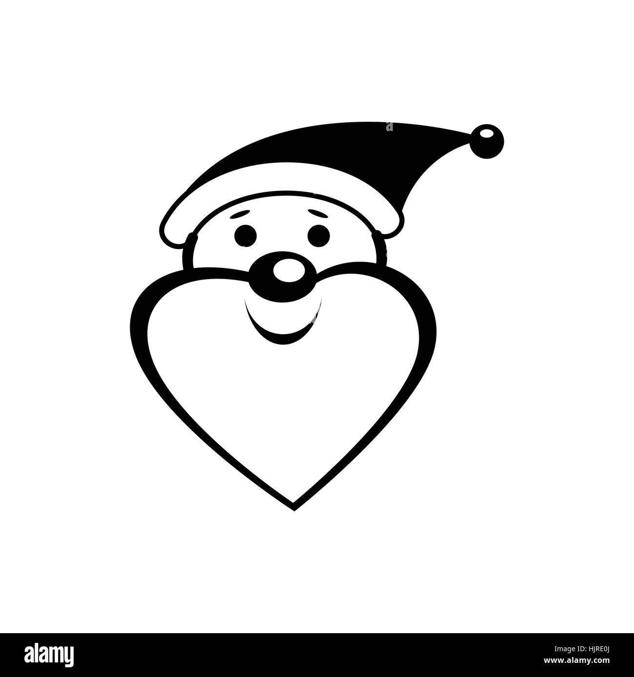 Santa Clause icon in simple style isolated on white Stock Vector Image ...