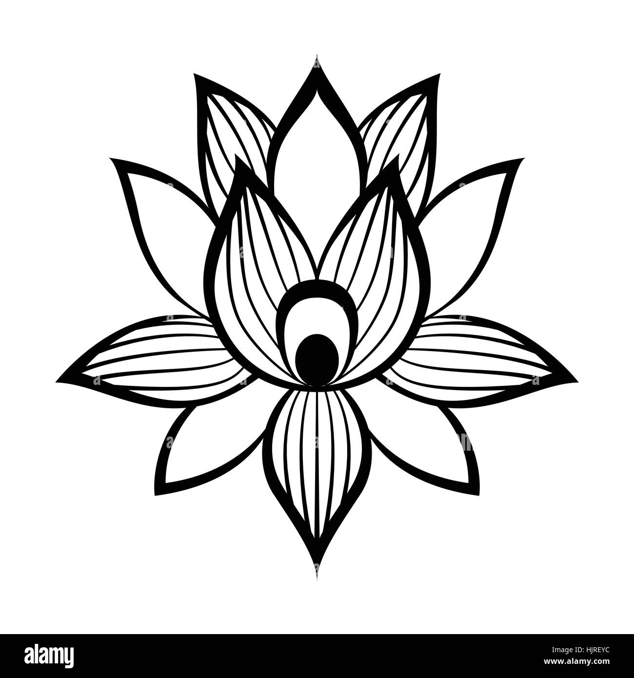 Lotus flower sign in simple style isolated on white Stock Vector Image ...