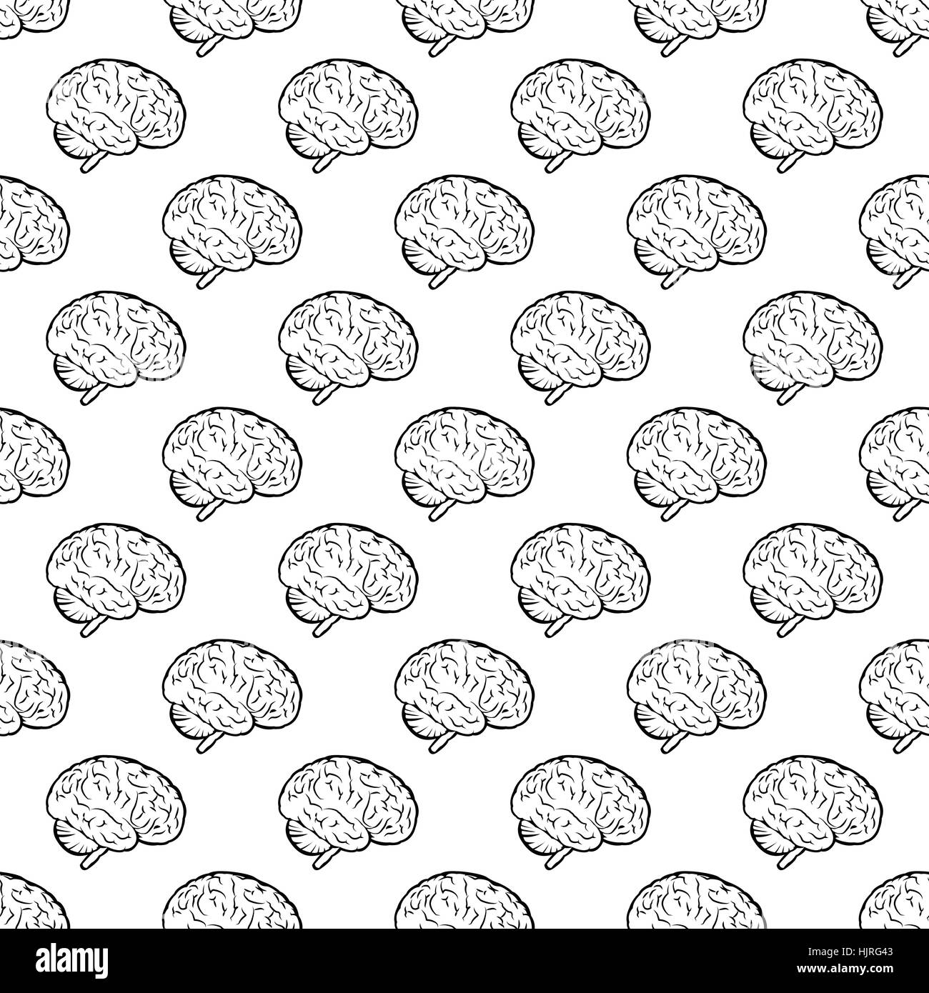 Human brain pattern seamless black for any design Stock Vector Image ...
