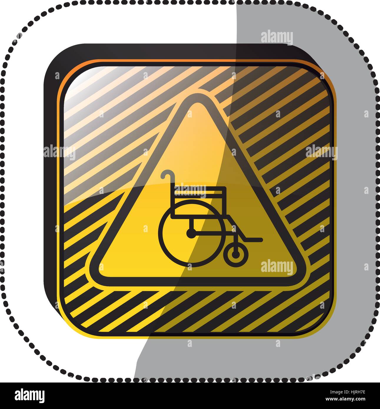 Yellow disable handicap parking sign Stock Vector Images - Alamy