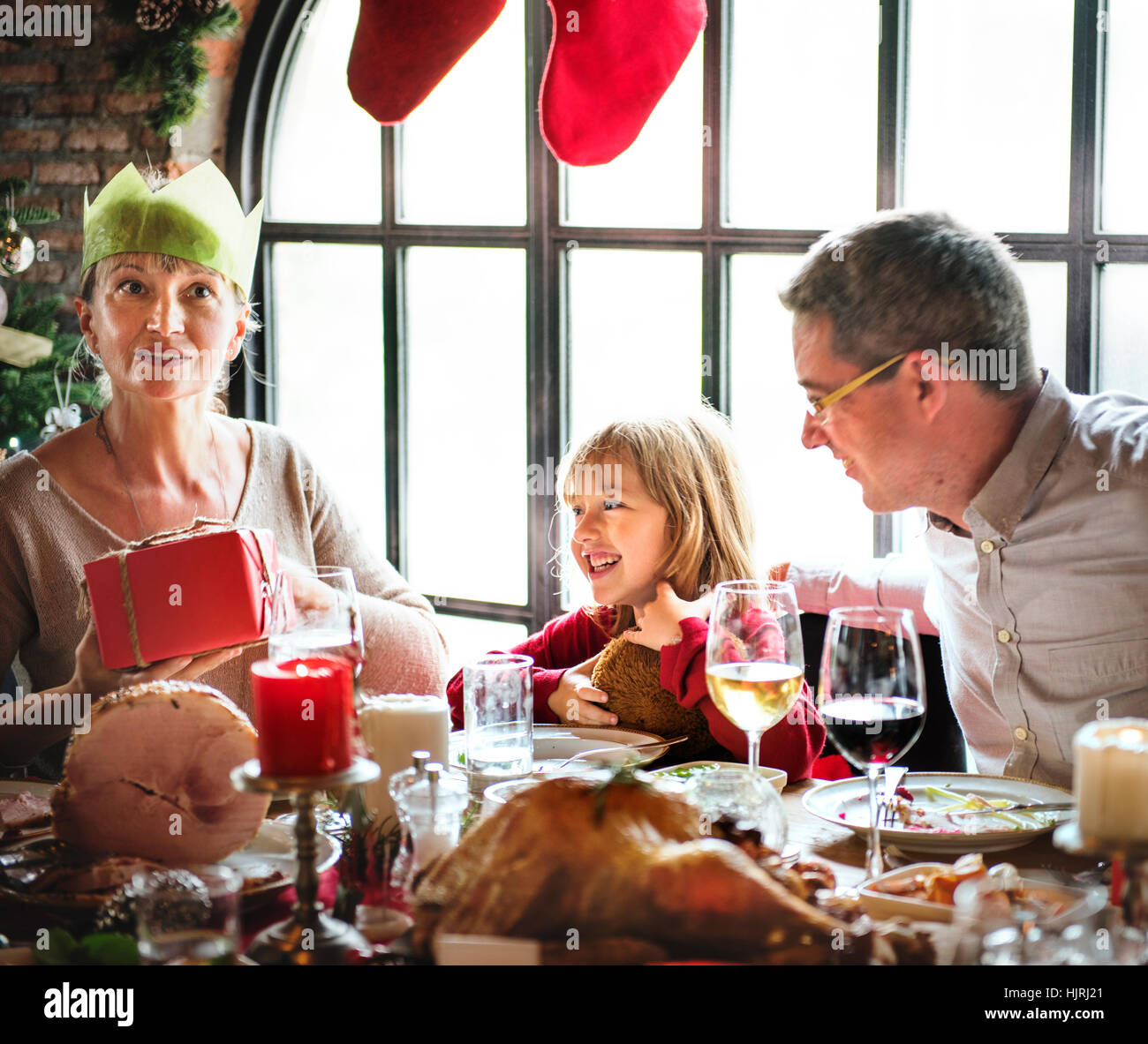 Family Together Christmas Celebration Concept Stock Photo - Alamy