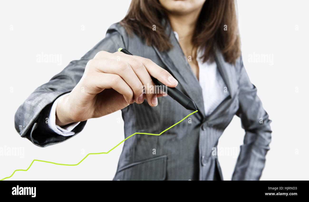 Close up woman drawing graph hi-res stock photography and images - Alamy