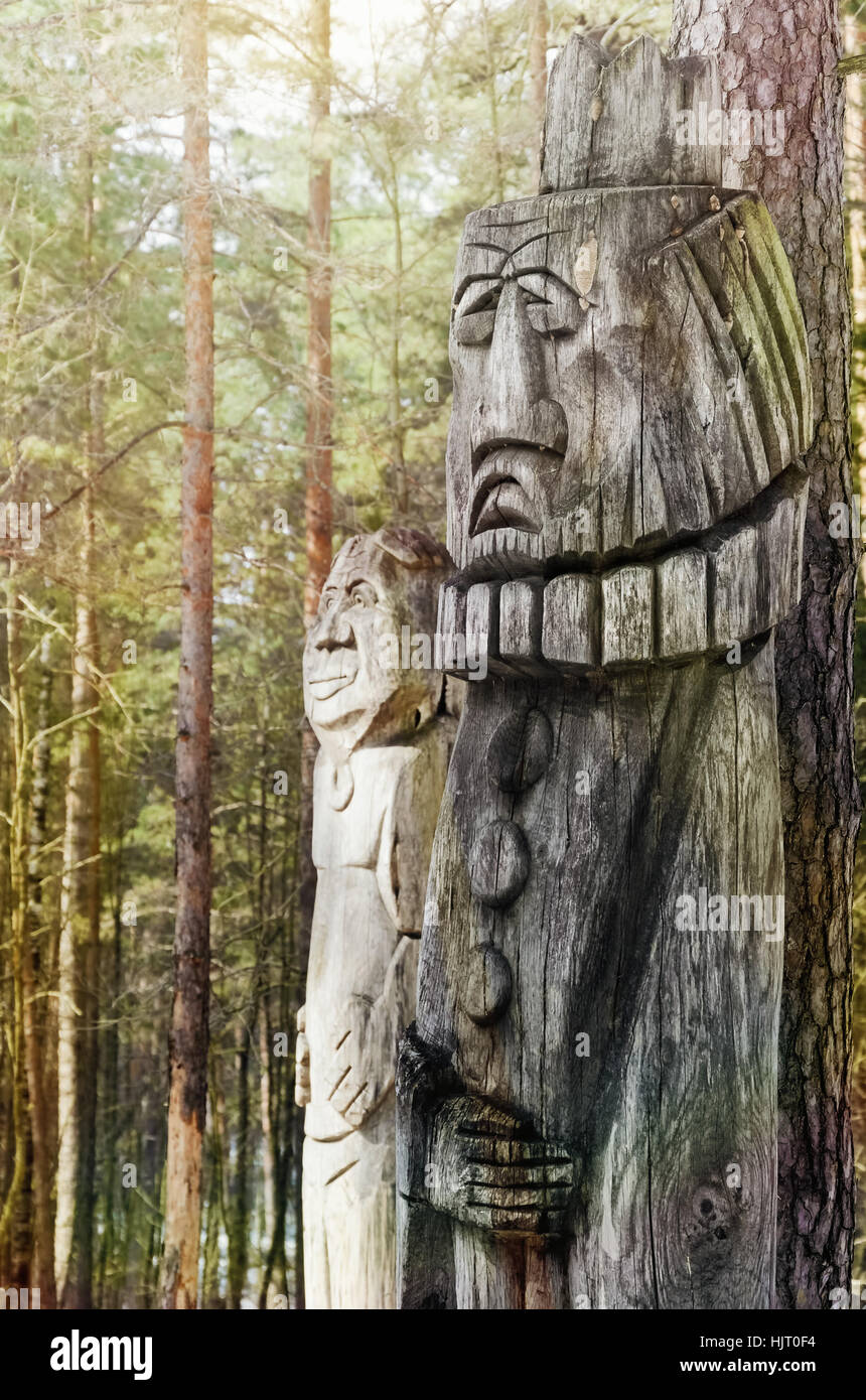 objects, tree, statue, wood, sculpture, vintage, outdoor, woods, retro ...
