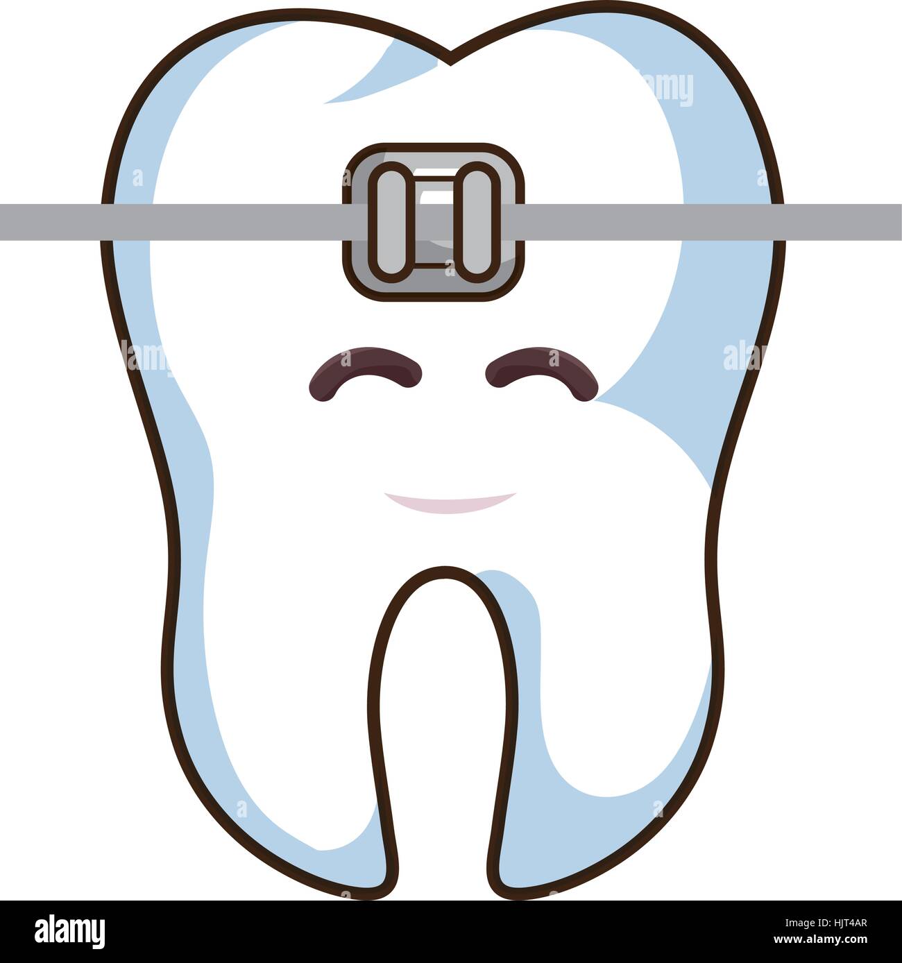 teeth funny character with braket kawaii style vector illustration ...