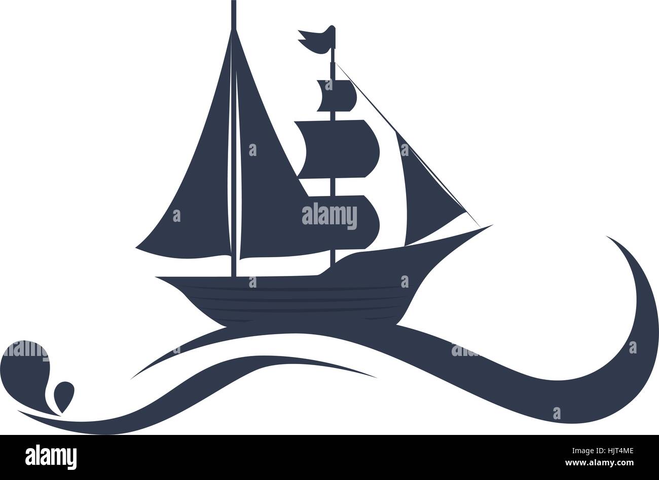 sailboat maritime emblem icon vector illustration design Stock Vector ...