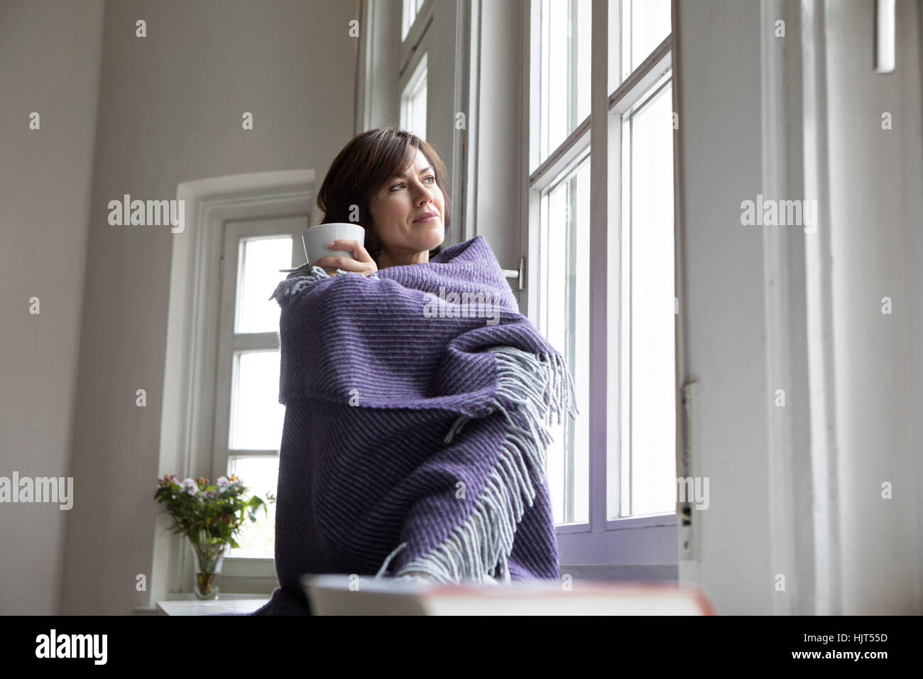 Woman Wrapped In Blanket