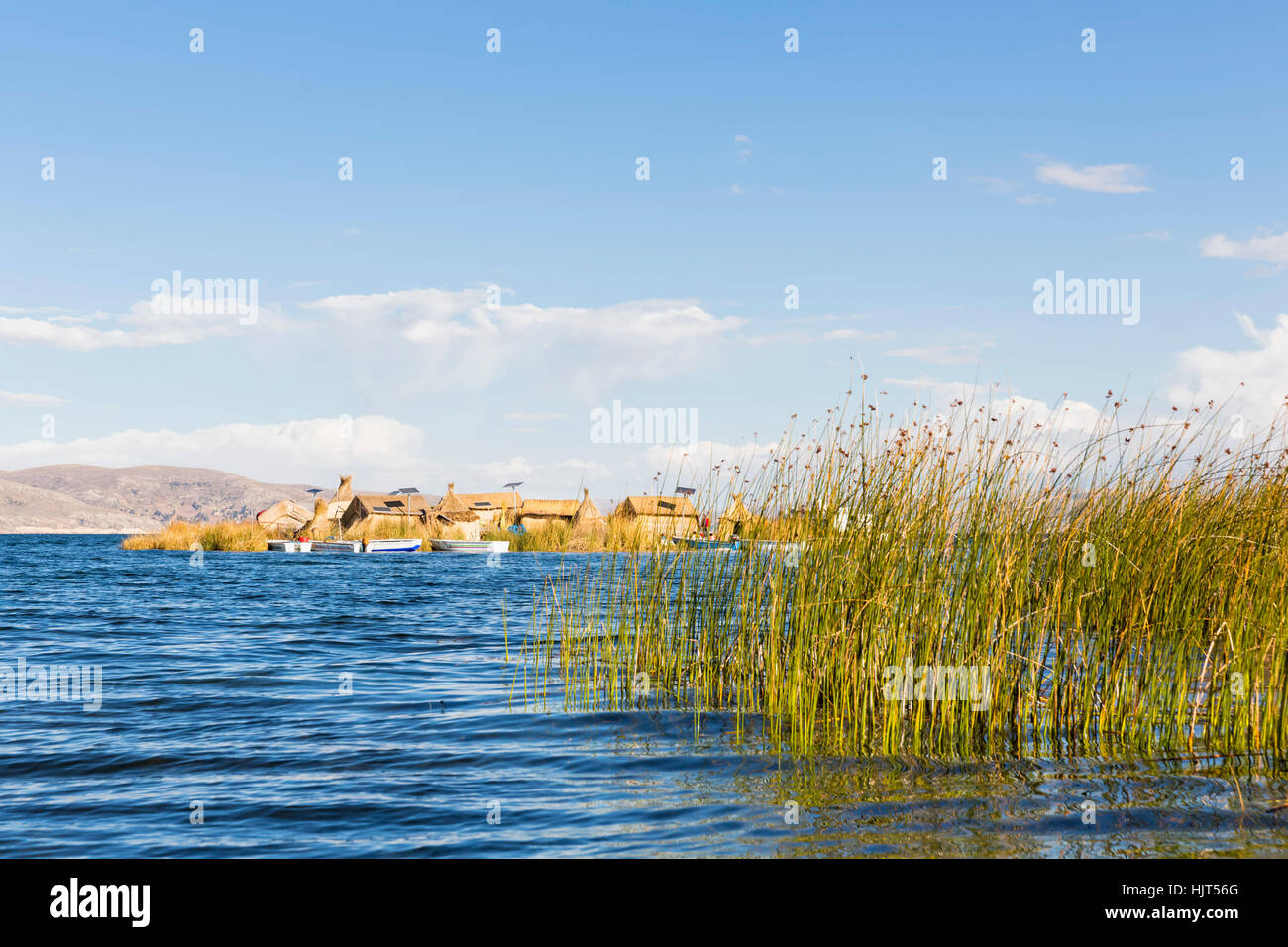 Peru, Titicaca lake, Uros Floating Island Stock Photo - Alamy