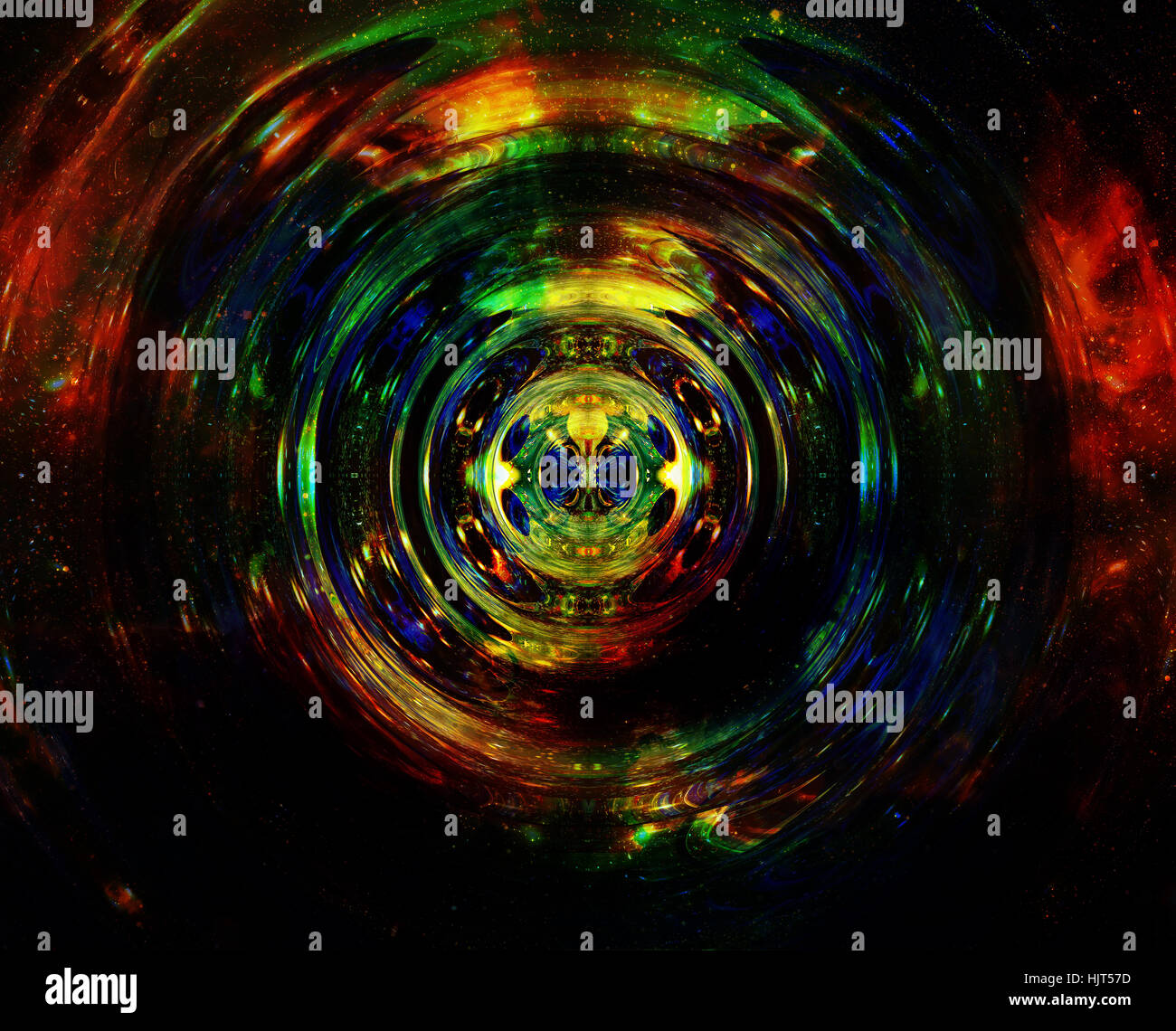 graphic concept of music in space, cosmic sound waves, computer design ...