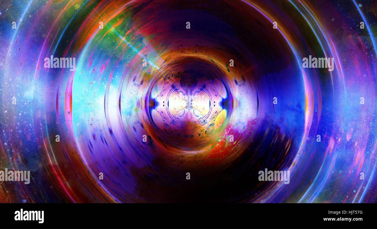 graphic concept of music in space, cosmic sound waves, computer design ...