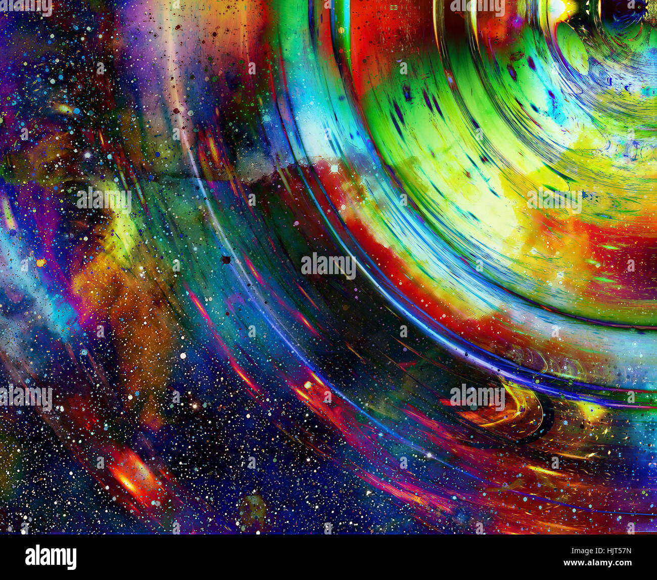 graphic concept of music in space, cosmic sound waves, computer design ...