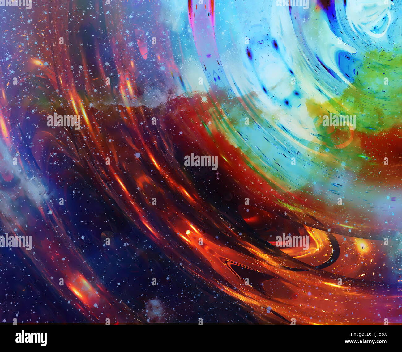 graphic concept of music in space, cosmic sound waves, computer design ...