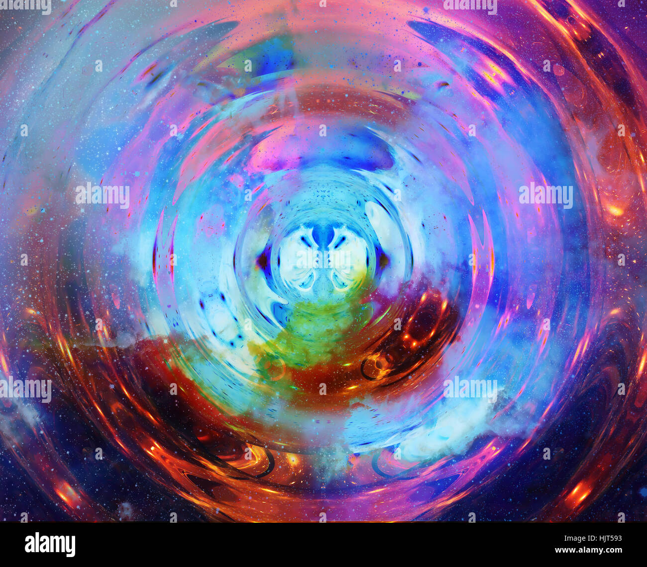 graphic concept of music in space, cosmic sound waves, computer design ...