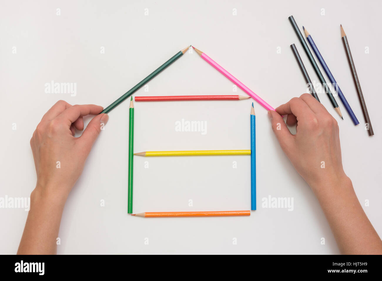 Painting of a house crayons hi-res stock photography and images - Alamy