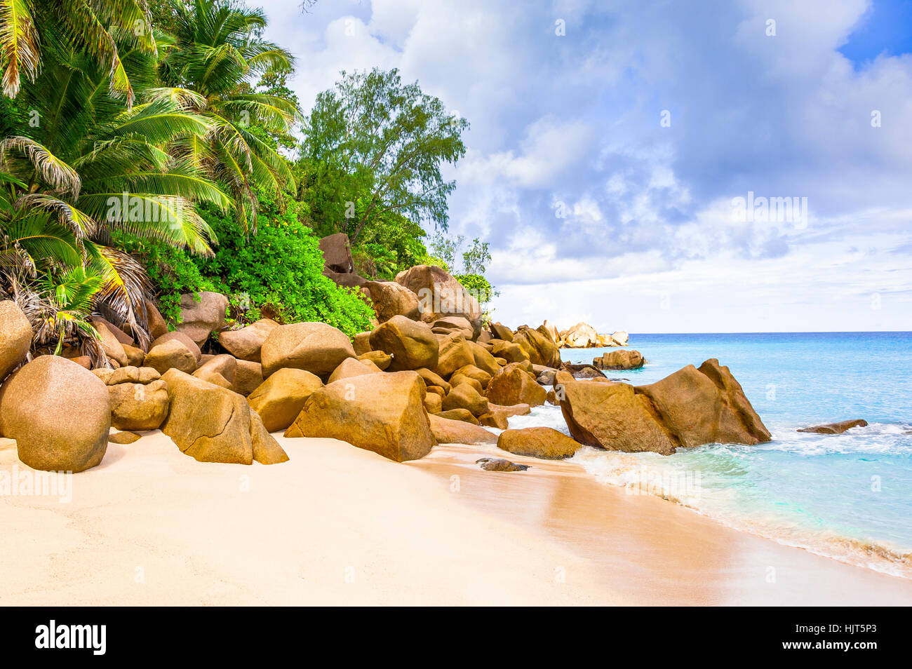 Beach of the Seychelles, Island Praslin, Beach Anse Georgette Stock ...