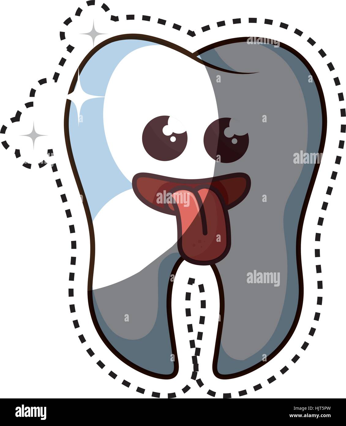 teeth funny character kawaii style vector illustration design Stock ...