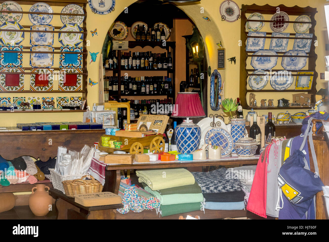 Inside Of A Souvenir Shop Obidos Portugal Stock Photo - Alamy