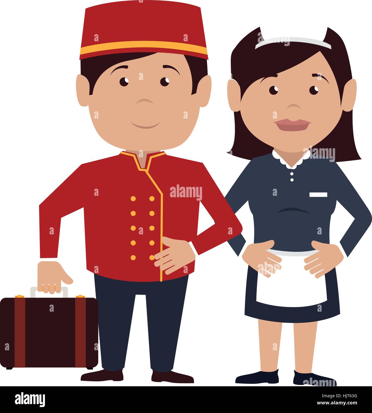 room service and bellboy character hotel vector illustration design ...