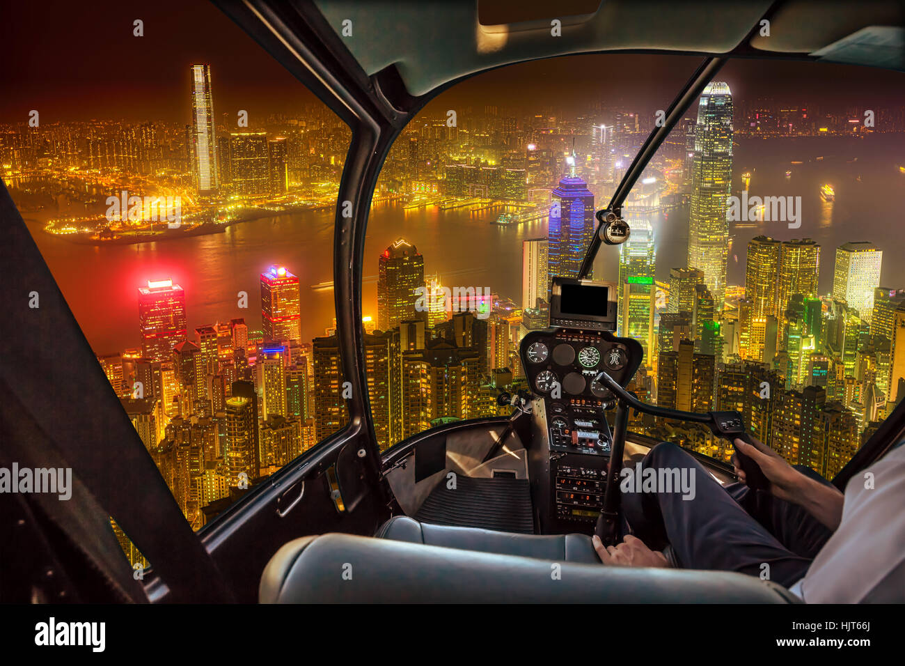 Hong Kong skyline flight Stock Photo - Alamy