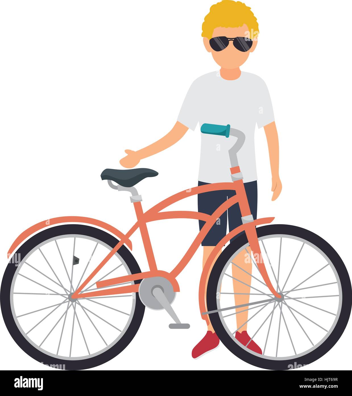 Riding bike on beach Stock Vector Images - Alamy