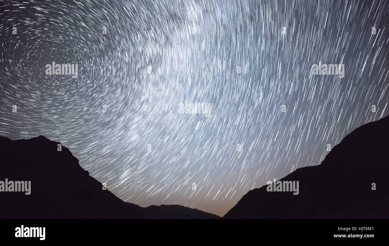 Star Trails Night Sky Cosmos Galaxy Time-lapse over plateau on Kackar ...