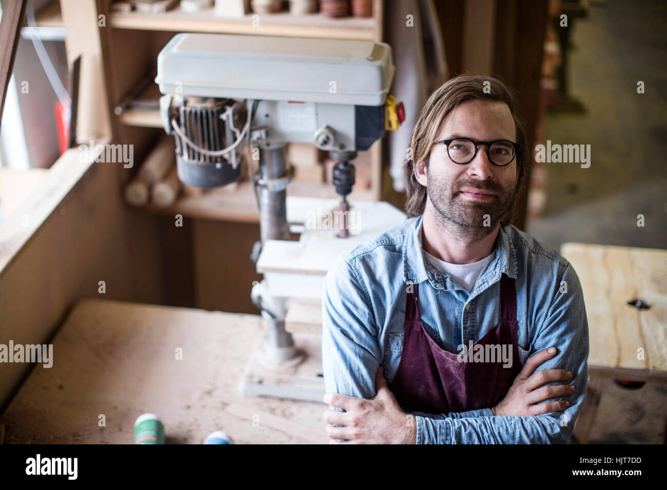Craftsman working in wood work Stock Photo - Alamy