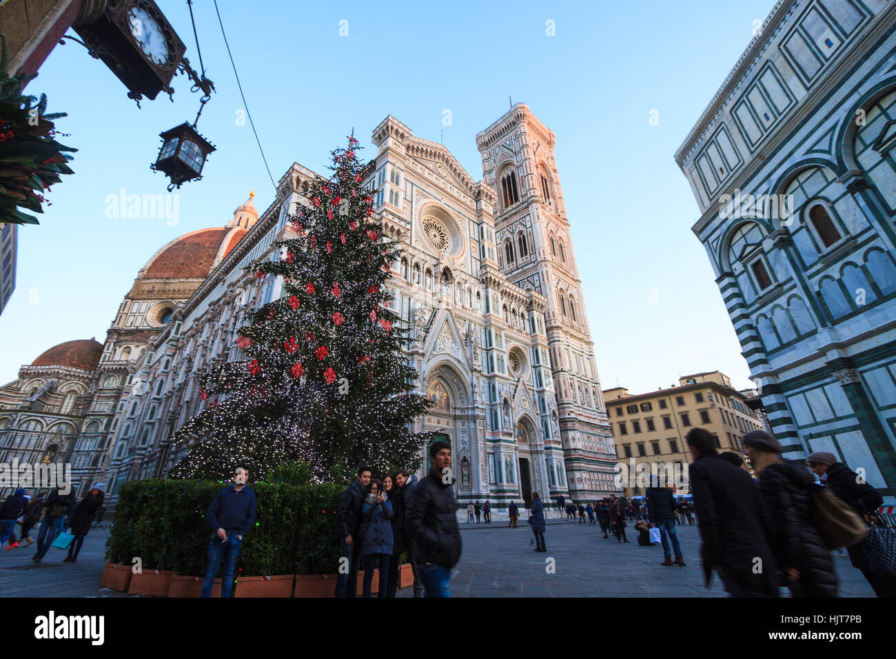 Florence, January 2017: Tourists that visiting the Cathedral of Saint ...