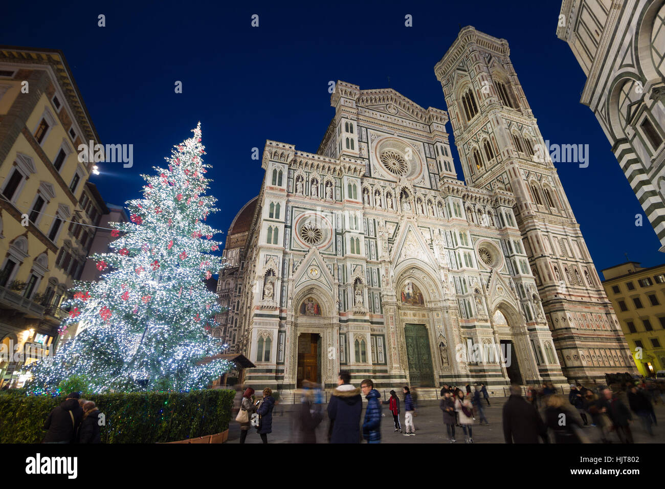 Florence, January 2017: Tourists visiting the Cathedral of Saint Mary ...