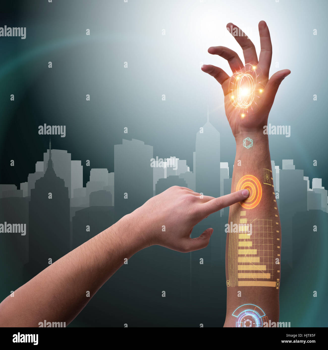 Human robotic hand in futuristic concept Stock Photo - Alamy