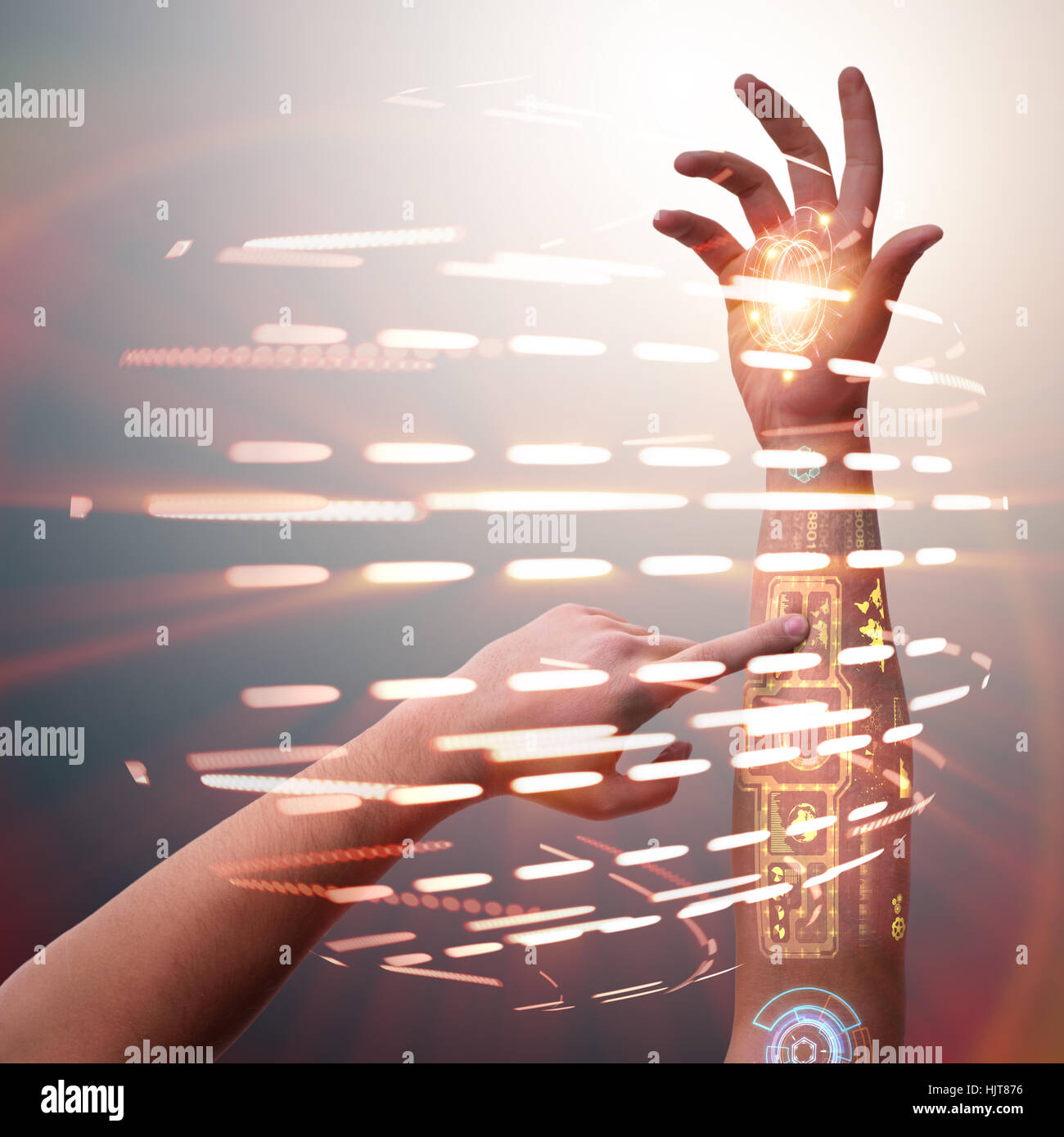 Human robotic hand in futuristic concept Stock Photo - Alamy