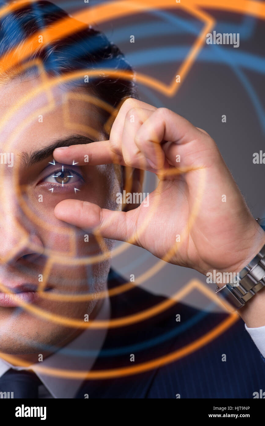 Futuristic vision concept with businessman Stock Photo - Alamy