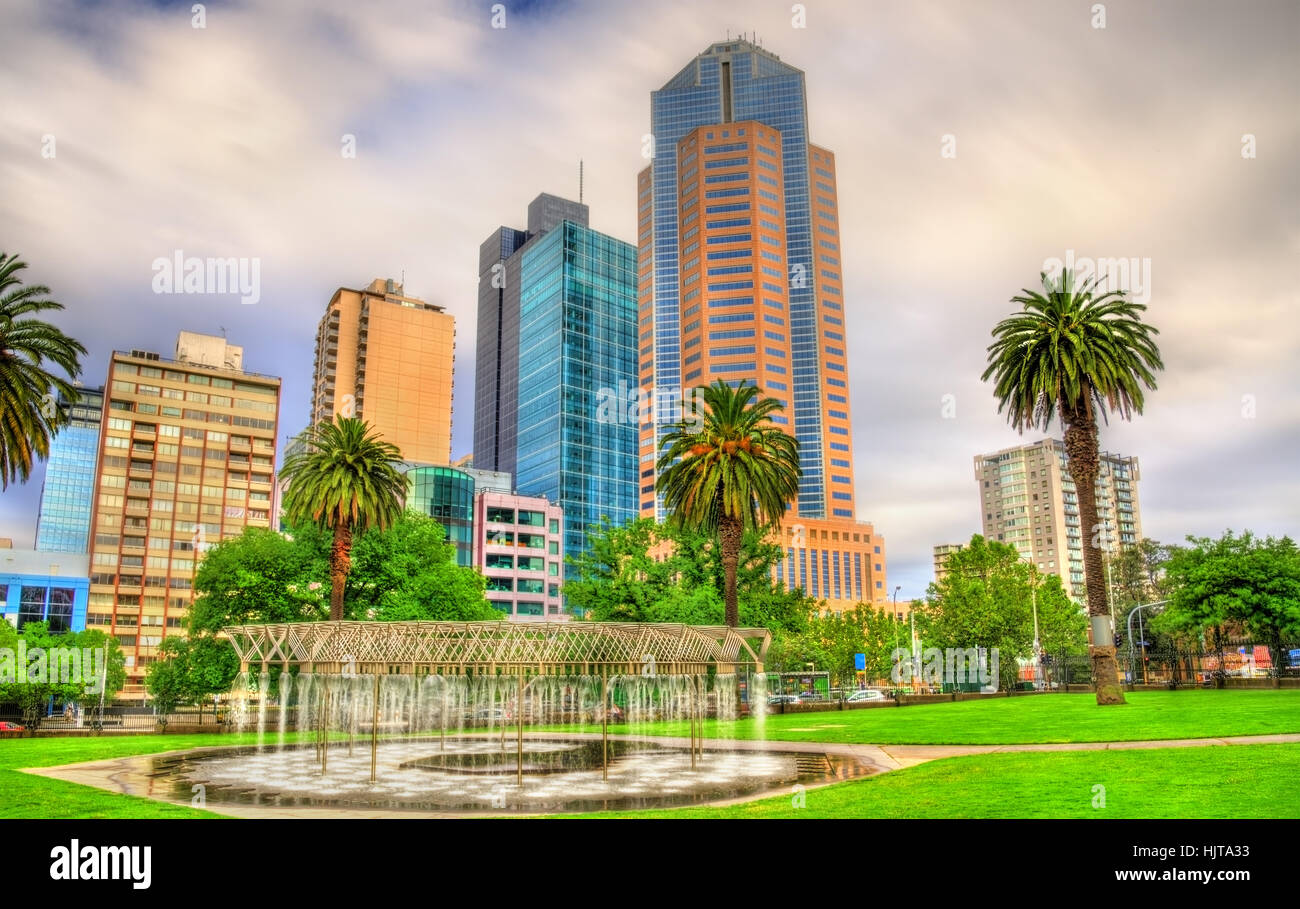 Skyscrapers of Melbourne Central Business District in Australia Stock ...