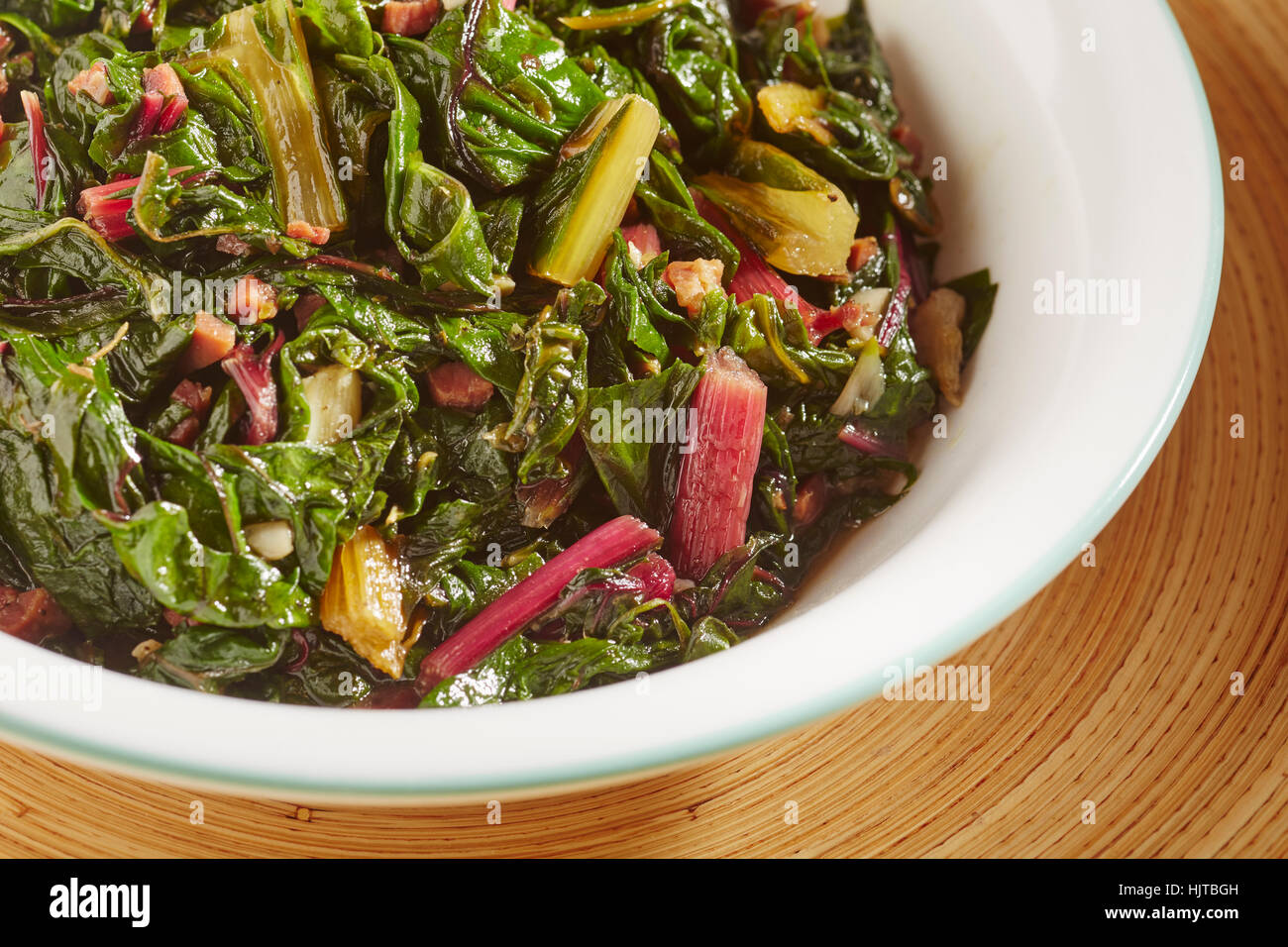 rainbow chard sauted with garlic Stock Photo - Alamy