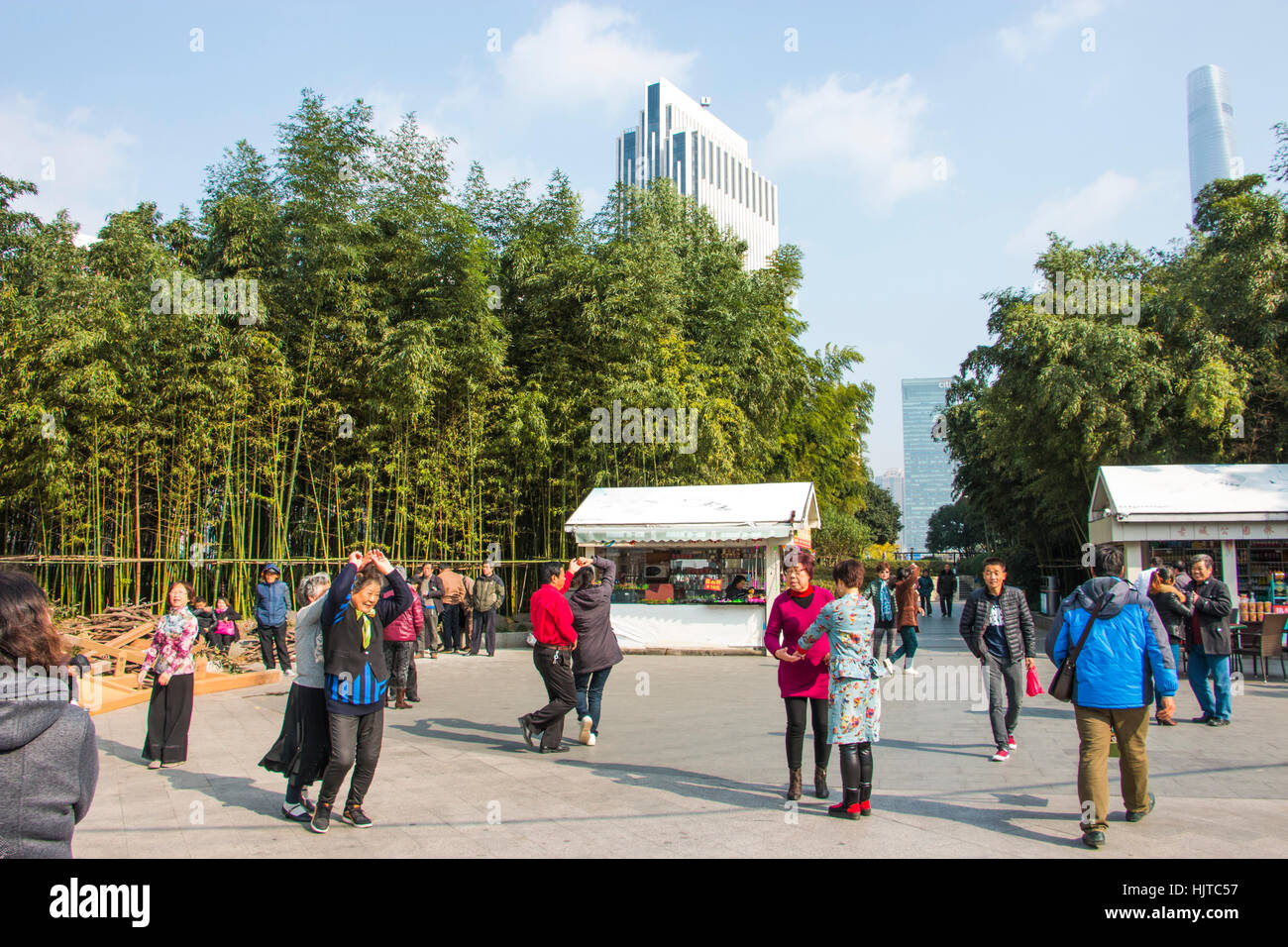 People dancing in Shanghai gardens, Shanghai, The Bund, China Stock ...