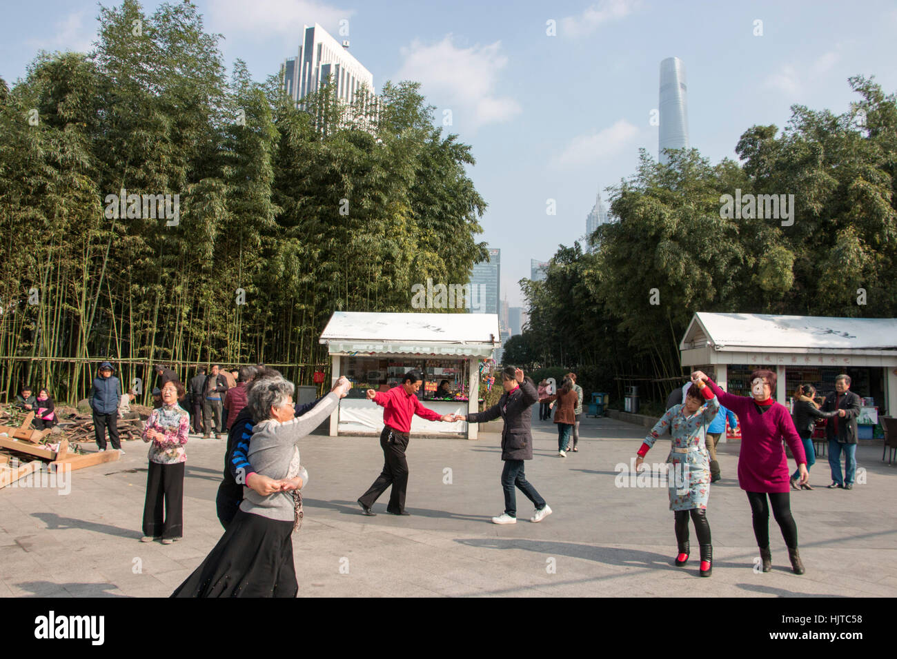 People dancing in Shanghai gardens, Shanghai, The Bund, China Stock ...