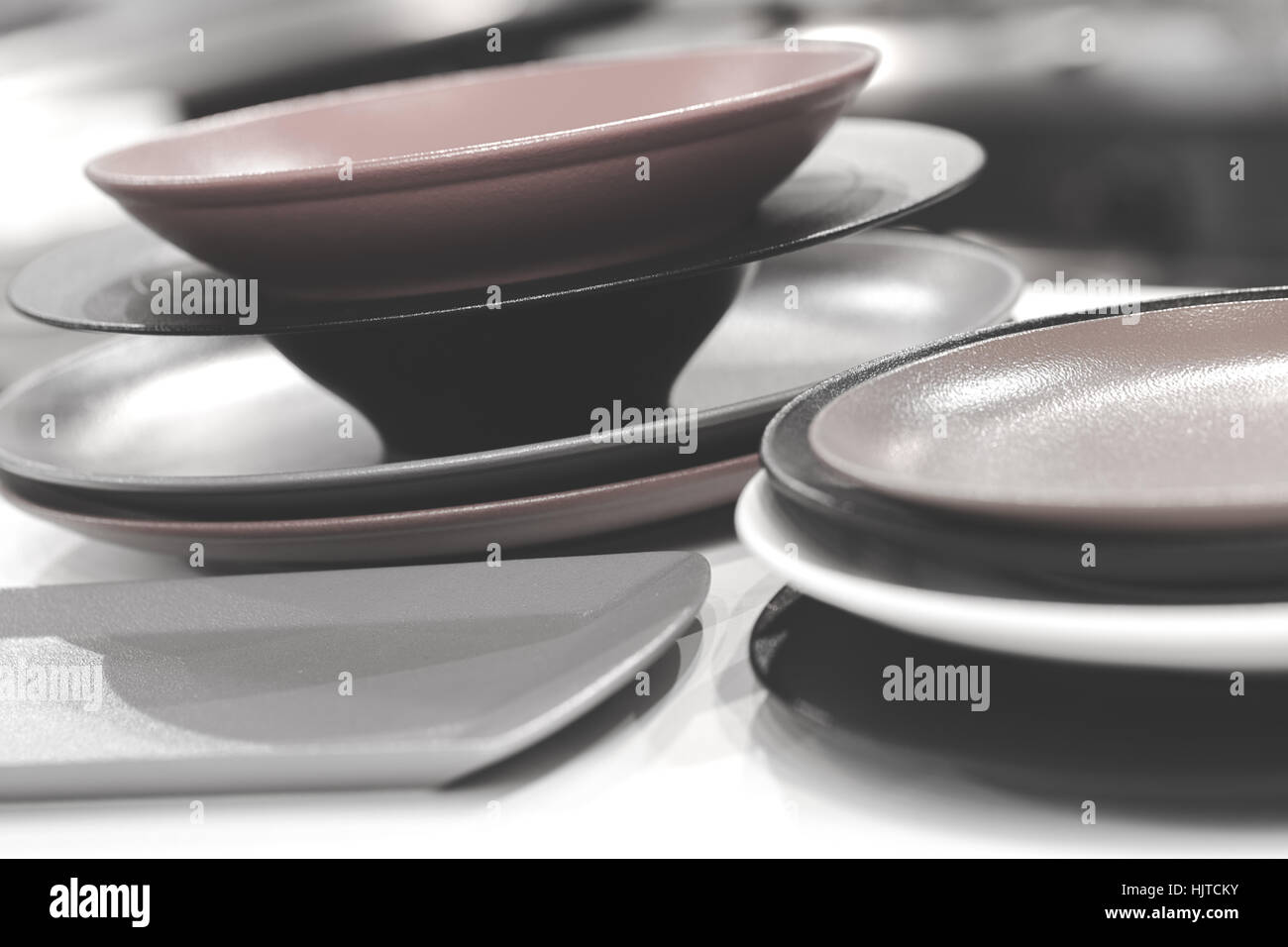 ceramic dishes in colors for the kitchen or restoran, note shallow ...