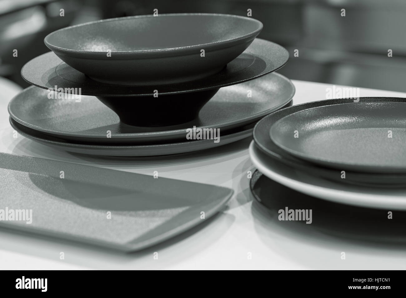 ceramic dishes in colors for the kitchen or restoran, note shallow ...