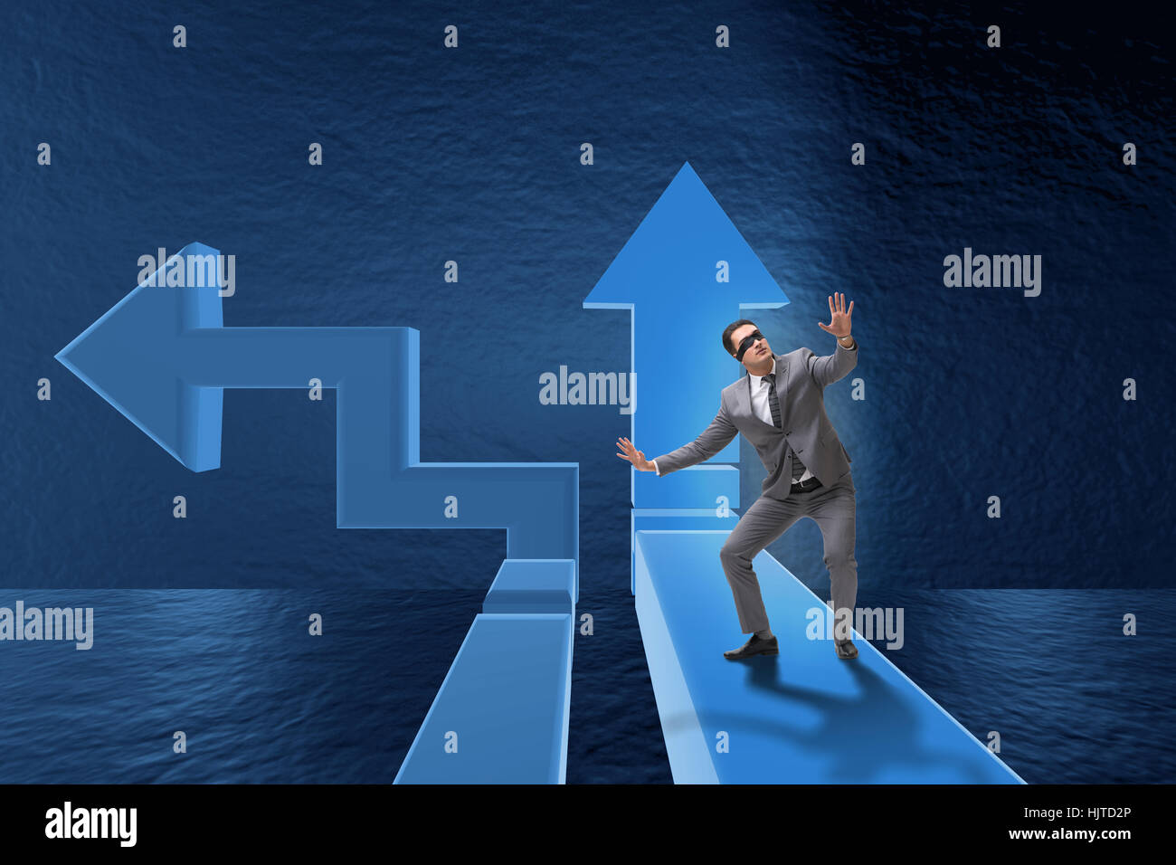 Businessman in difficult choice concept Stock Photo - Alamy
